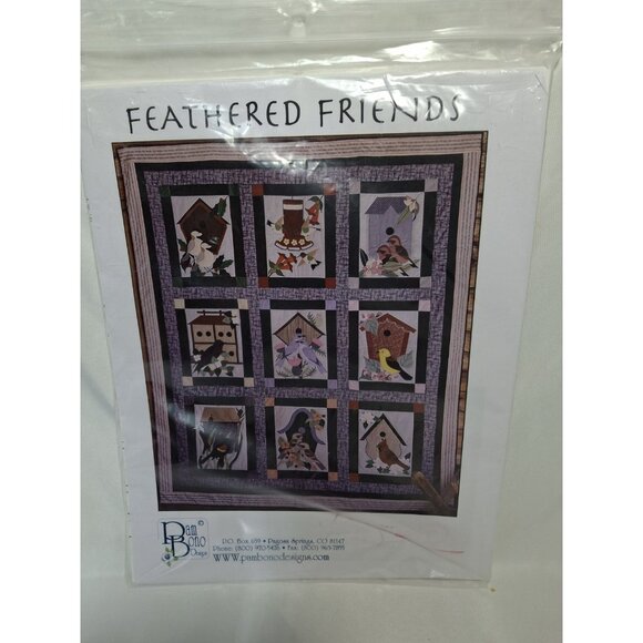 Pam Bono Designs | Office | Pam Bono Designs Feathered Friends Birds Birdhouse Quilt Pieced ...